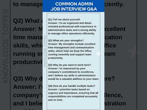 4 Most Common Job Interview Questions and Answers for Admin Jobs or Administrative Jobs