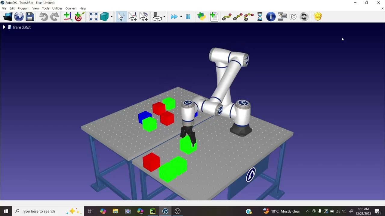 Autonomous Color-Based Sorting Robot (RoboDK + Python)