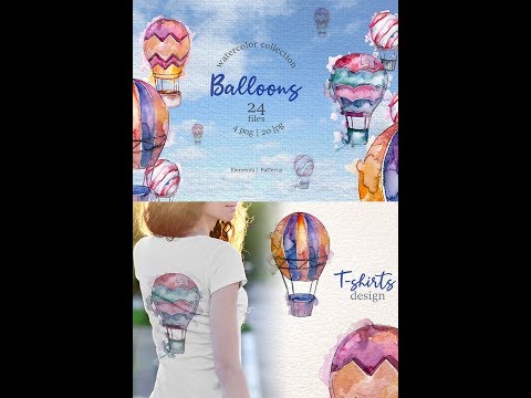 Balloons Watercolor blue png