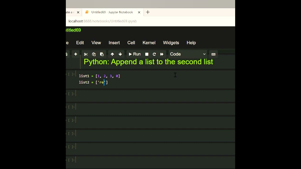 #python append a list to the second list