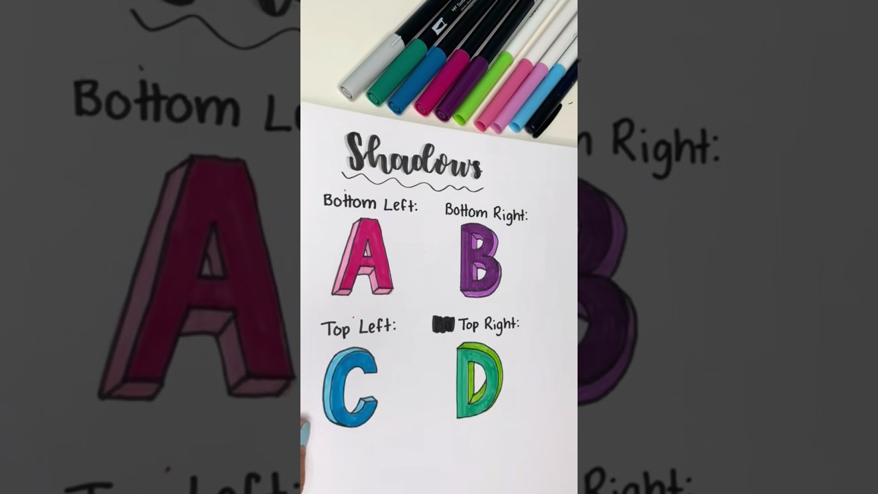 Guide to Drop Shadows for Hand Lettering! #handlettering #calligraphy #dropshadow
