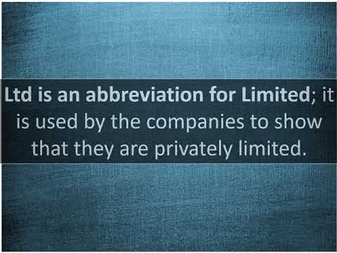 What Is The Meaning Of Ltd