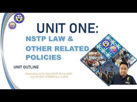 Orientation to RA 9163 (NSTP Law) and RA 10121 (PDRRM Law)