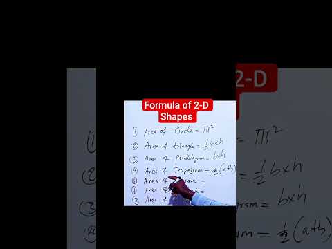 Formula of 2-D Shapes #2dshapes #maths