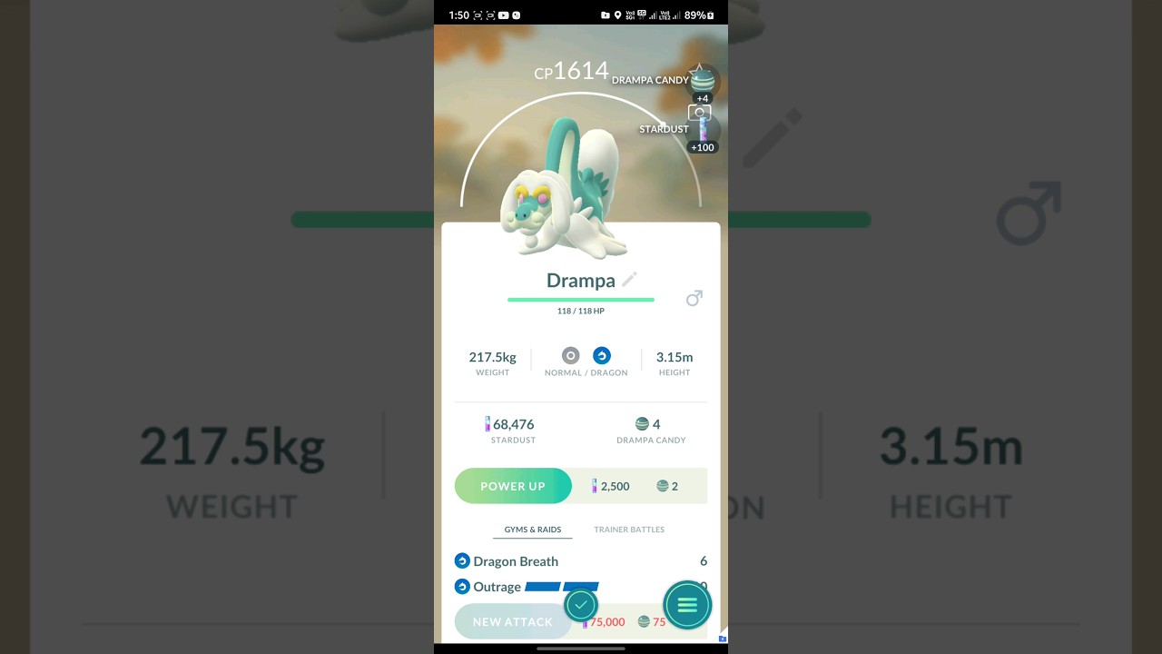 I'VE CATCH A DRAMPA ( CP-1614 ) IN RAID BATTLE || POKEMON GO GAMEPLAY 🎮 || DARK VENOM 🇮🇳