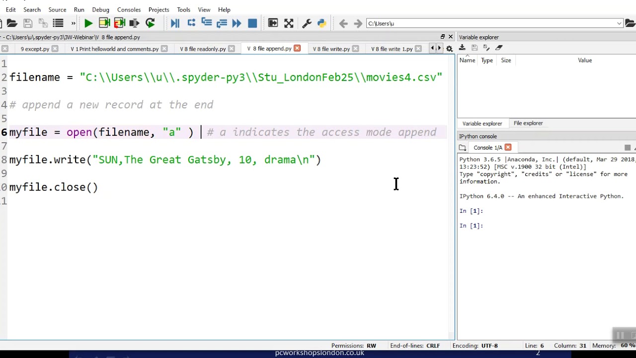 9. Python: Append to CSV Files