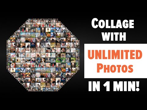 Make collage of unlimited photos in 1 Minute | for 50, 100 or 1000 photos