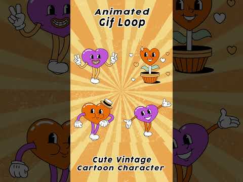 Animated Gif Loop Cute Vintage Cartoon Character