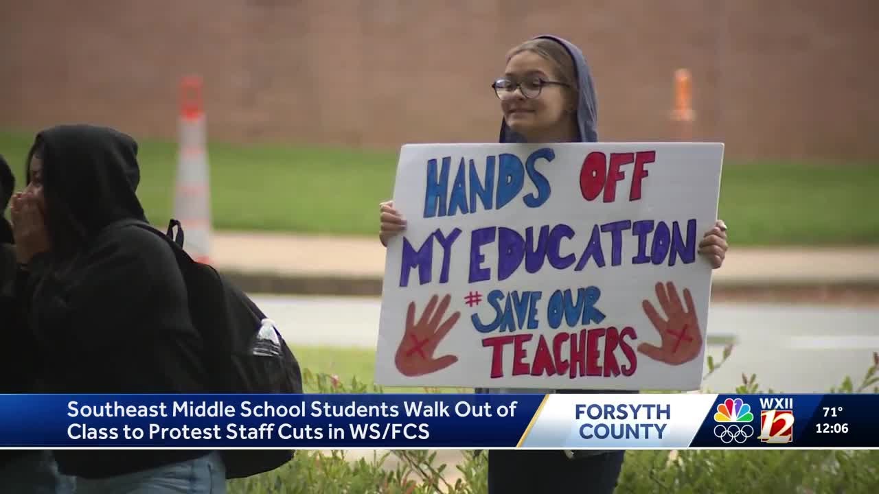 Southeast Middle School students protest WS/FCS staff cuts