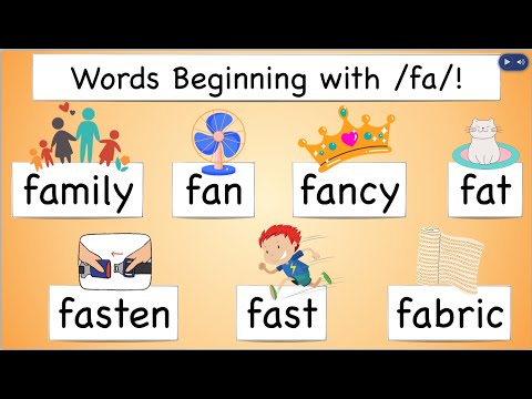 Phonics for Kindergarten and First Grade: Words Beginning with /fa/ fan, fat, family. .