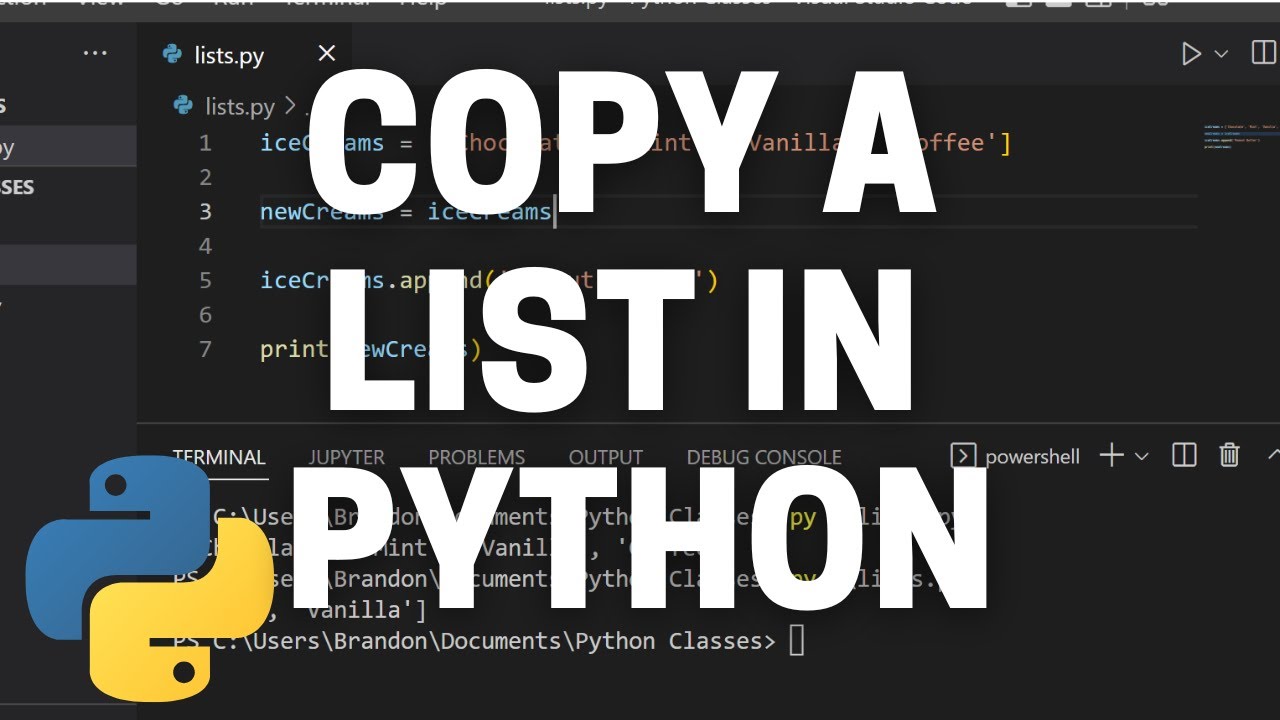 How to Copy a List in Python - Python Tutorial