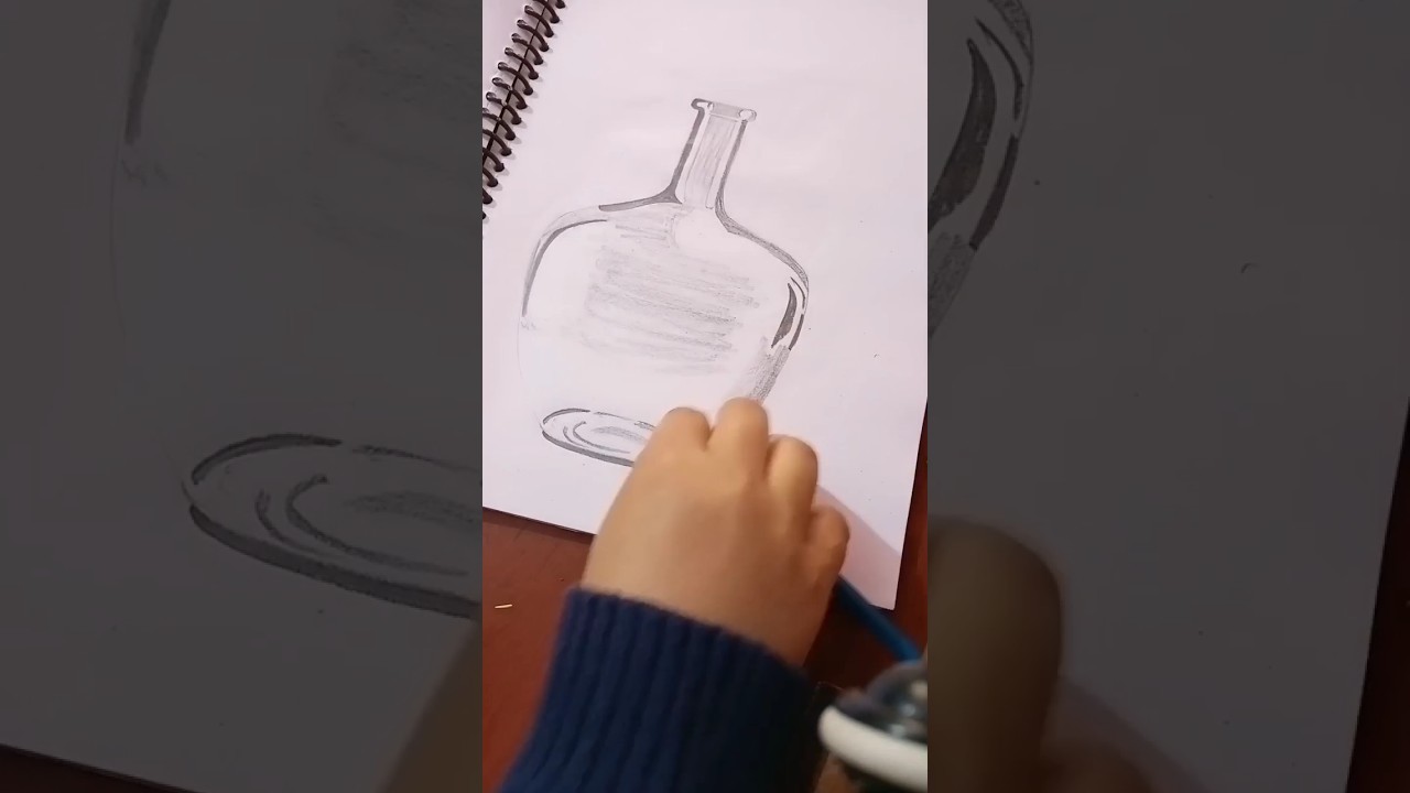 How to draw and shade a glass bottle#Still life drawing#shorts@vijaylaxminart1646