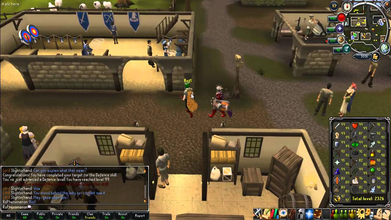 RuneScape maxing out combat! 99 Defence!