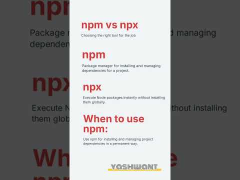 What are npm & npx? Choosing the Right Tool for Your Project! #npm #npx #JavaScript #codingtips