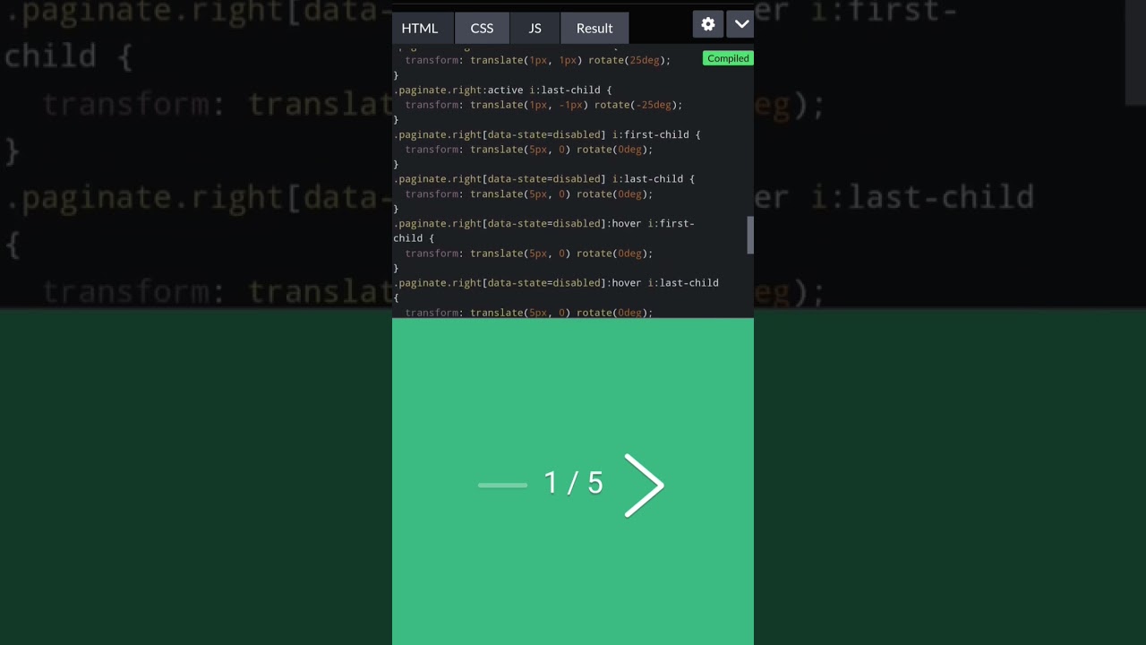 how to next previous pagination arrows using html css javascript #htmltutorial #developer