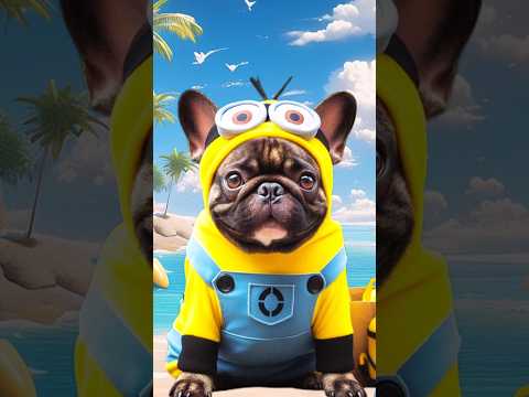 cute dog in minion costume #funny #cute #dog