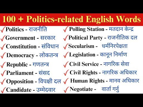 100+ Politics-related English words along with their Nepali meanings