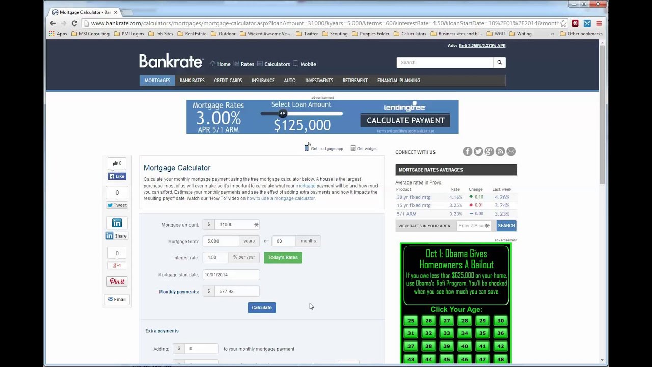 Calculating a mortgage bankrate com