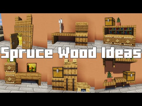 Minecraft Sprucewood Decoration Ideas: Shelfs & Cabinets | Cozy Interior Inspiration