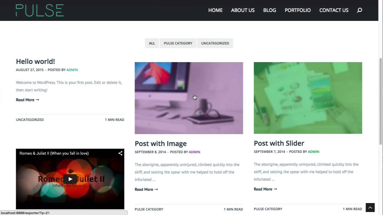 Pulse WordPress Theme - Options General Tab