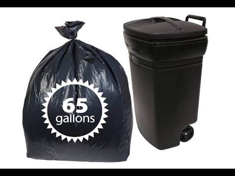 Primode Plastic 65 Gallon Trash Bags, 50 Count - Black - Overview