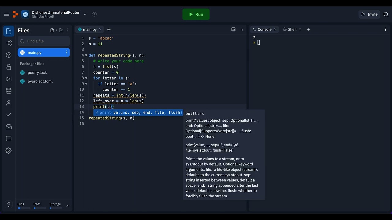 Hackerrank Repeated String - Python Solution