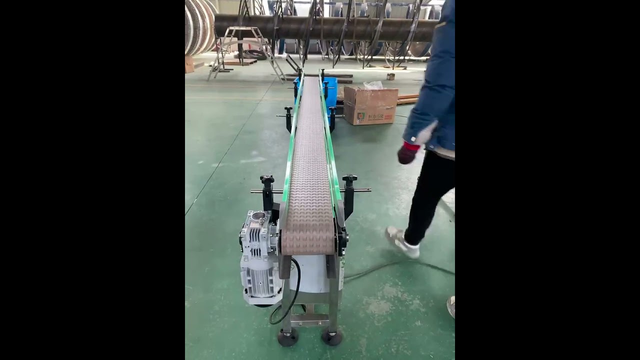 Top chain conveyor flat chain conveyor plastic chain conveyor test video from factory