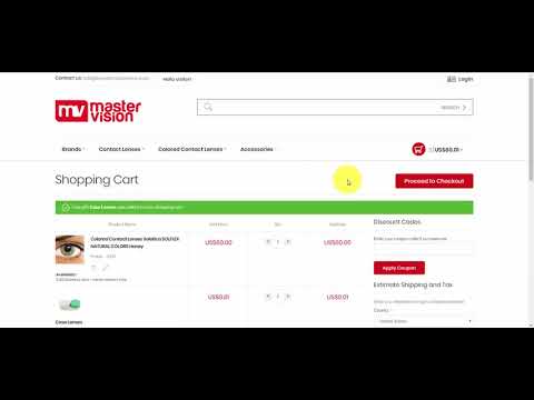 Learn how to use the discount coupon when buying contact lenses at the store.