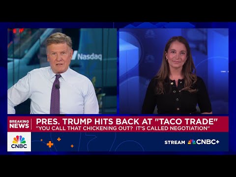 President Trump hits back at 'TACO trade'