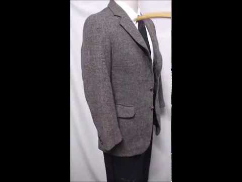 D23 DAVIS23 M HARRIS TWEED BLAZER 23" ARMS SPORT COAT JACKET BROWN CHECK