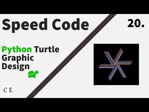 20. Python Turtle Graphic Design - Speed Code || Multiple Pen Colour 2D Fan Design
