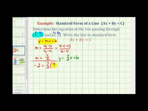 Ex 2: Find the Equation of a Line in Standard Form Given Two Points ...