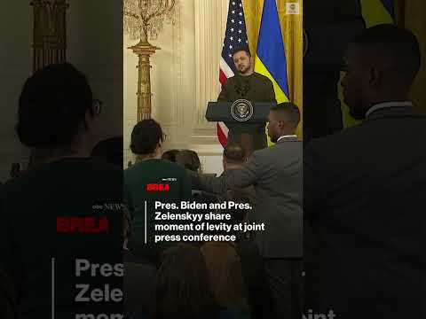 Biden and Zelenskyy share moment of levity at joint press conference