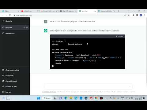ChatGPT writing testcases of python robot framework