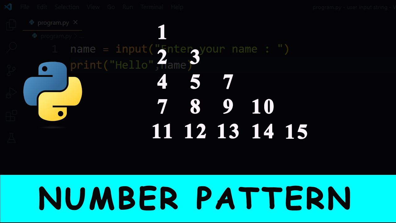 Python Program To Print Number Pattern in Right Triangle Shape | 08