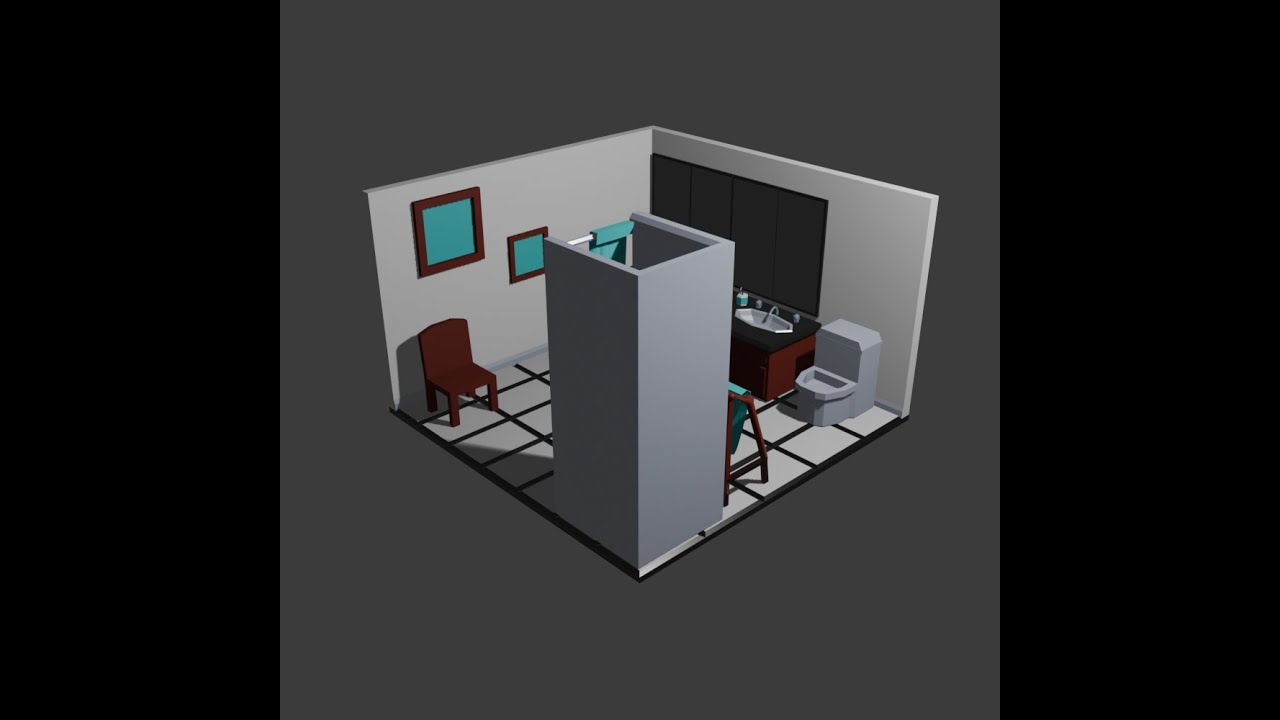 Modeling a Low Ploy Bathroom in Blender