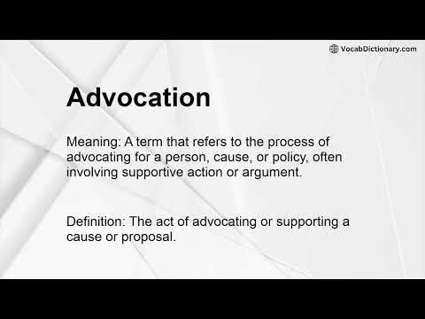 Advocation Meaning