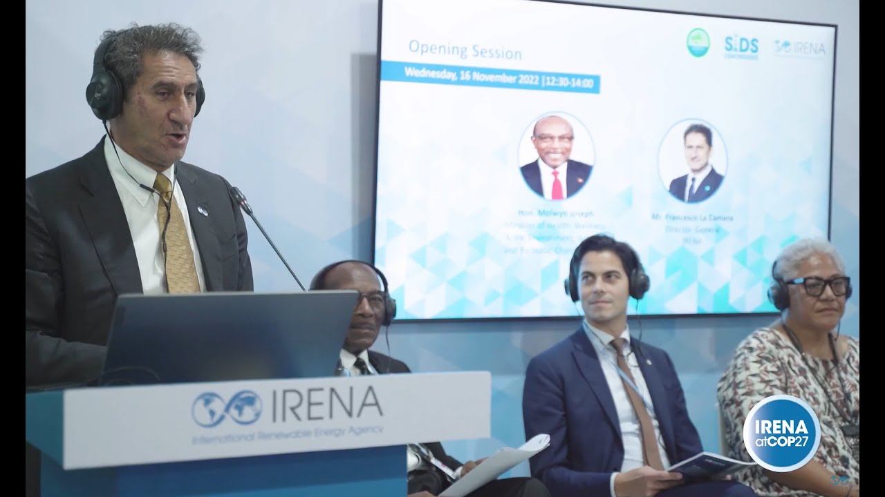 IRENA at COP27: Closing the Gap — securing lives, creating livelihoods in SIDS, 16 November 2022