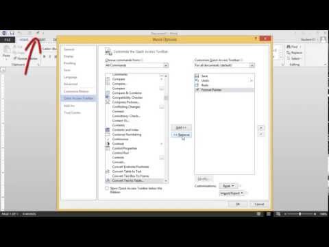 Word 2013: Quick Access Toolbar