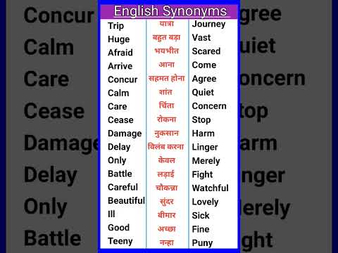 Synonyms In English With Hindi Meaning/#youtubeshorts#ytshorts#shorts