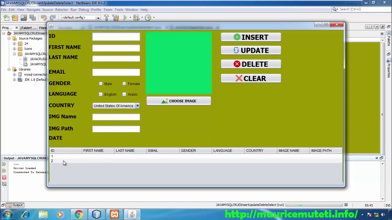 29. JAVA And MySQL (CRUD) Project - GUI - How To Populate JTable From Mysql Database