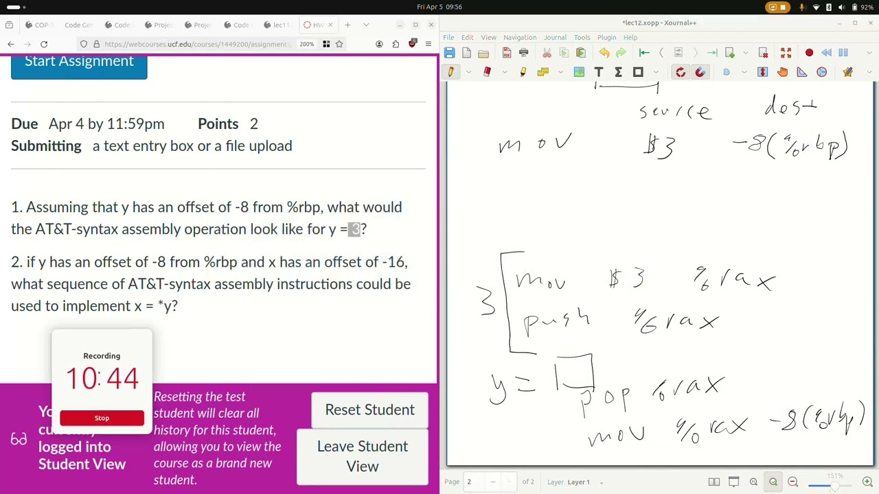 (12) Code-generation: control-flow (COP-3402 Spring 2024)