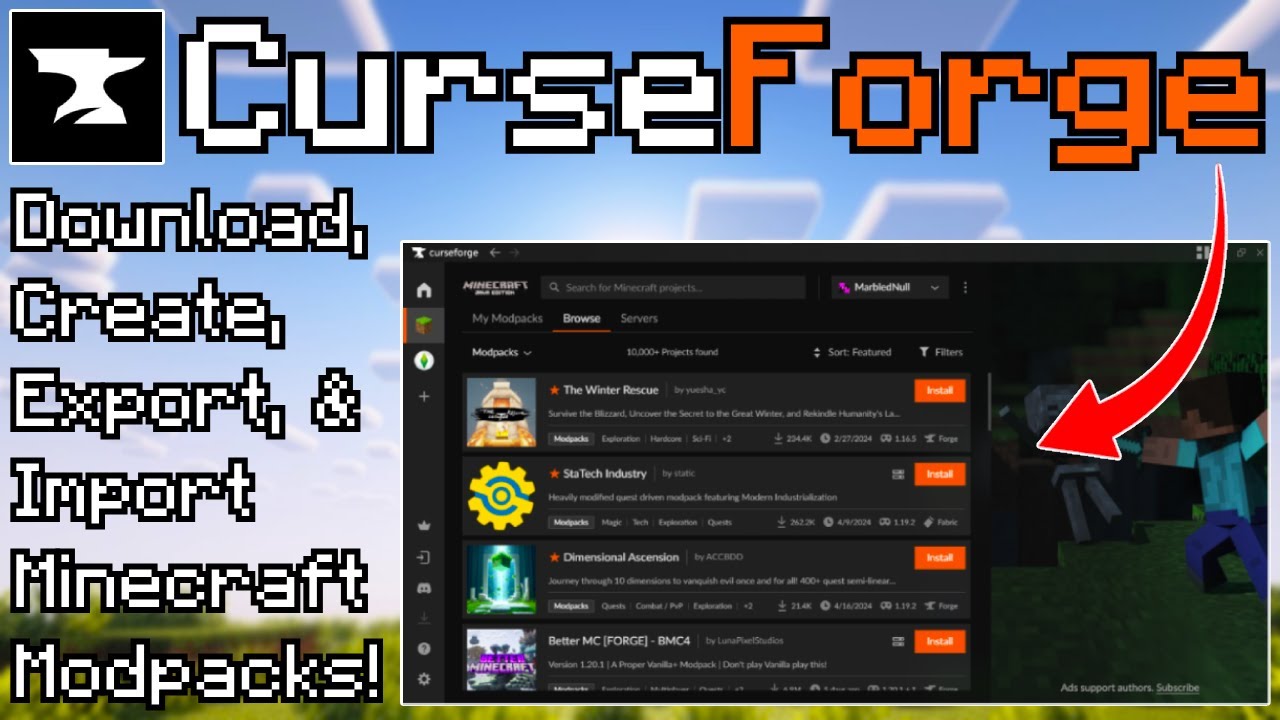 How to Download, Create, Export & Import Modpacks using the CurseForge App | Minecraft Tutorial