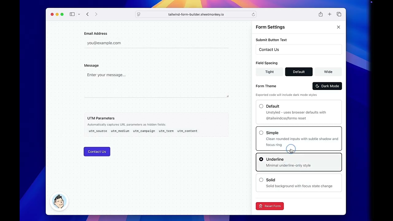 Tailwind CSS Form Builder