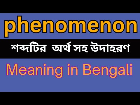 phenomenon Meaning In Bengali /phenomenon mane ki