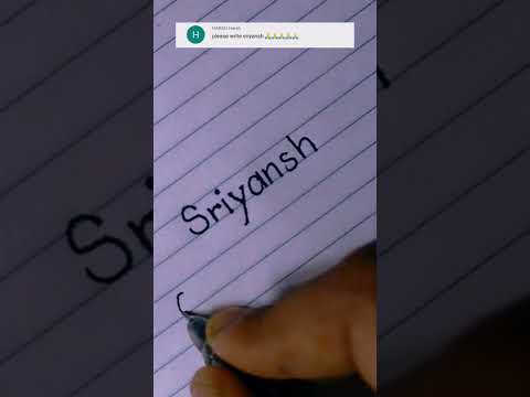 Sriyansh - Name Writing।। How to Write Cursive ✍️✍️✍️