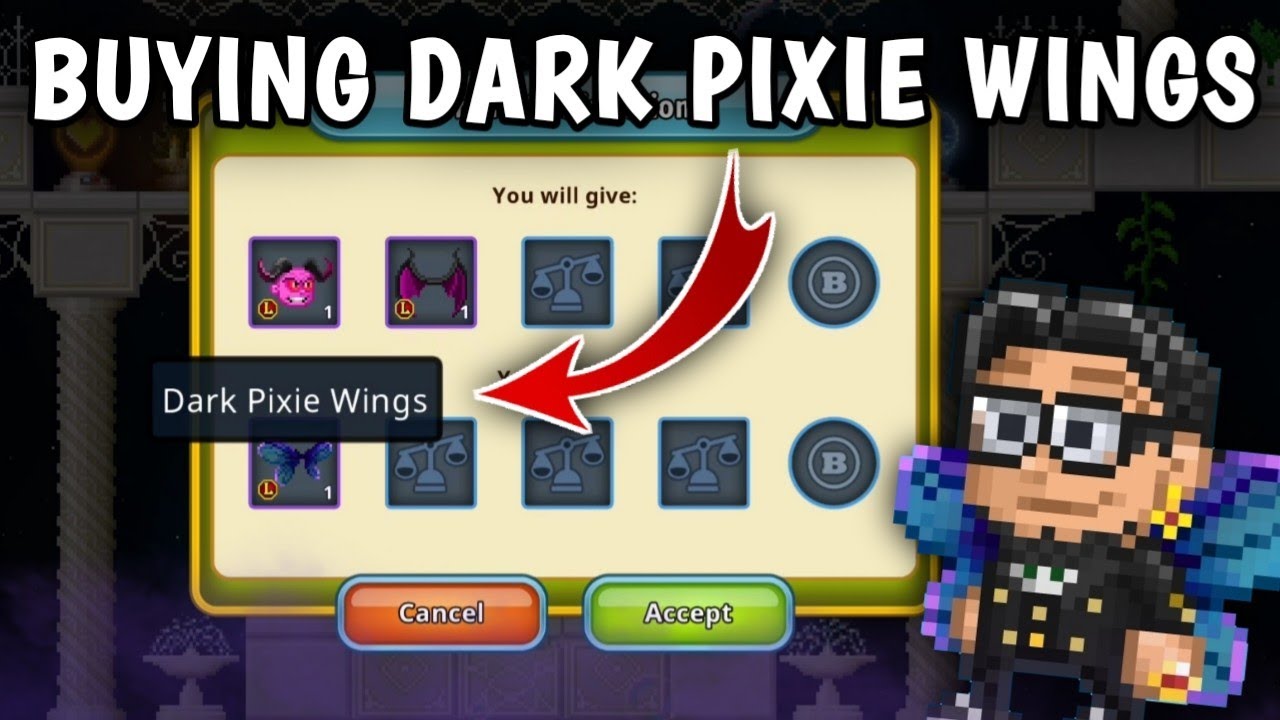 Buying Dark Pixie Wings! (+New main set) | Pixel Worlds
