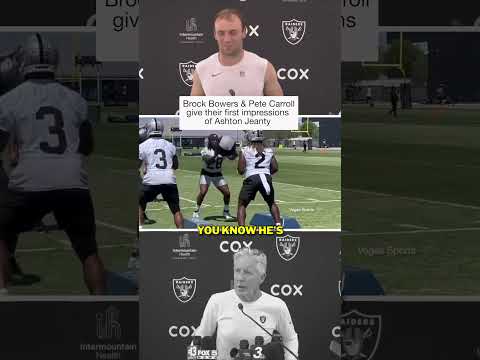 Brock Bowers & Pete Carroll like what they see from their new rookie RB #shorts