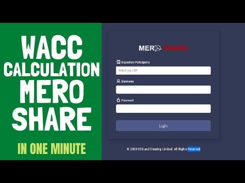 WACC Calculation on MeroShare | Nepal