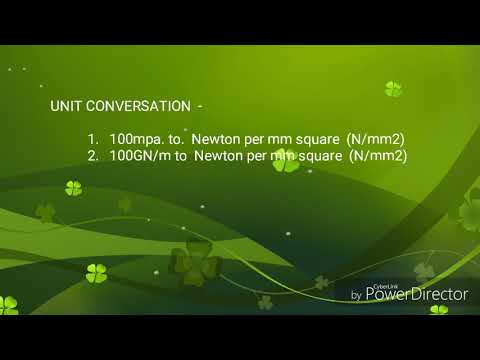 Unit change Mpa to n mm2 and GN/m2 to N/mm2
